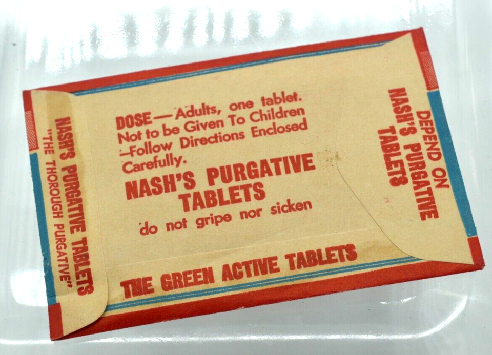 1930's Nash's Purgative Tablets SAMPLE promotional envelope NEVER ...