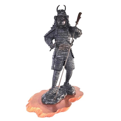 Japanese Samurai Cast Bronze Sculpture and Live Edge Platform 18" | eBay