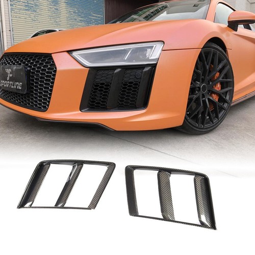 For Audi R8 16-18 Carbon Fiber Front Side Air Vent Covers Trim Fog ...