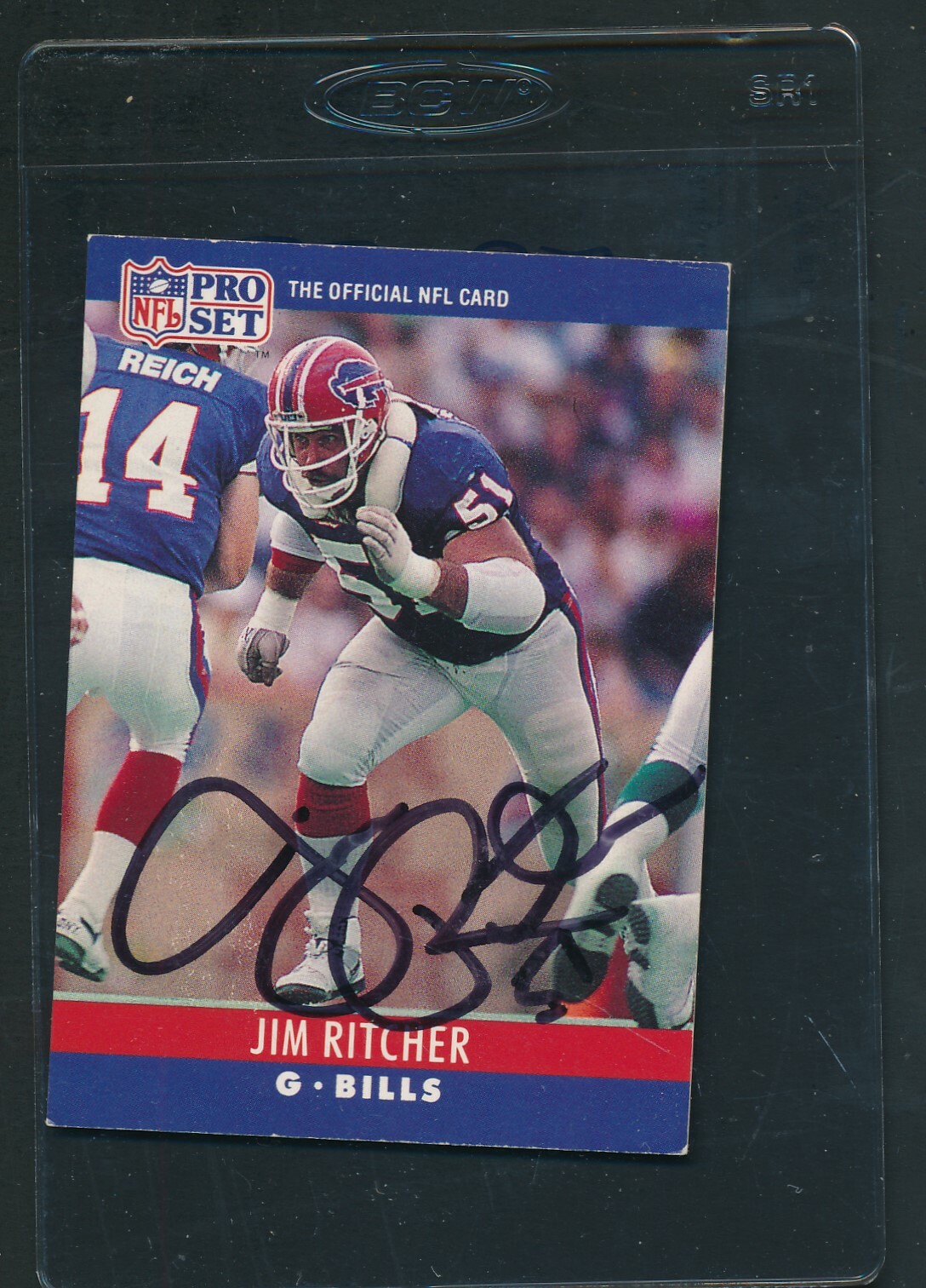 1990 Pro Set #45 Jim Ritcher Bills Signed Auto *53057 | eBay