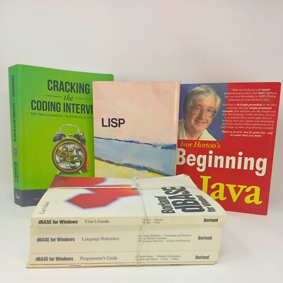 Vintage Computer Programming Books Lot - LISP Java dBASE Coding ...