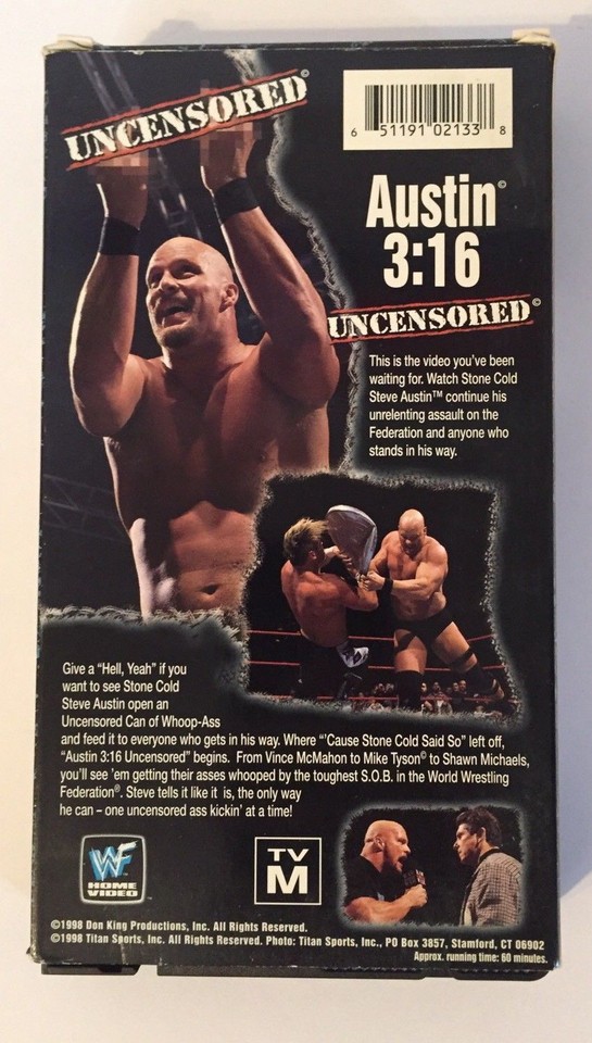 WWF Austin 3:16 Uncensored (1998) VHS Stone Cold Steve Austin Shawn ...