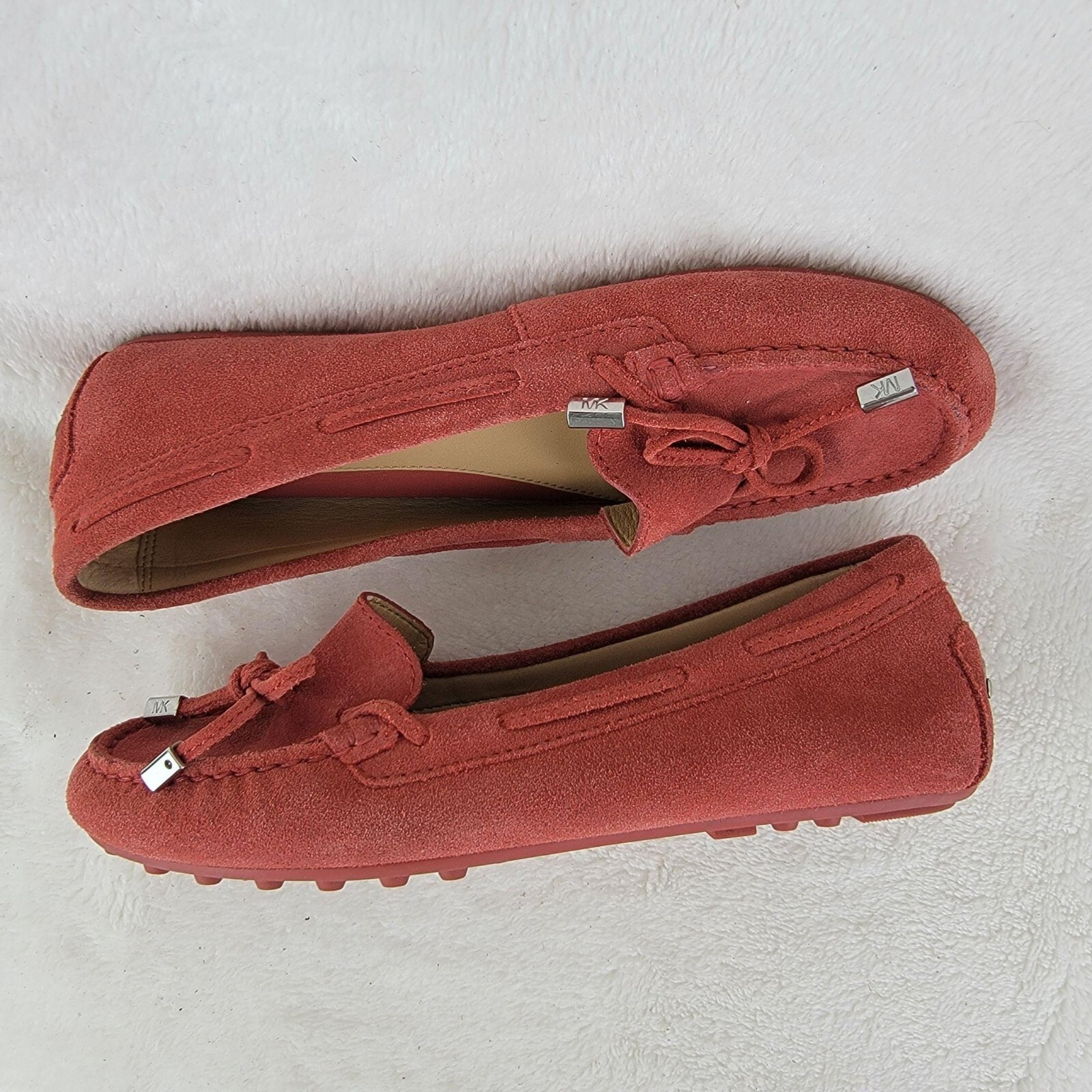 Michael Kors Daisy Moccasin Cinnamon Suede Leather Bow Rubber Outsole ...