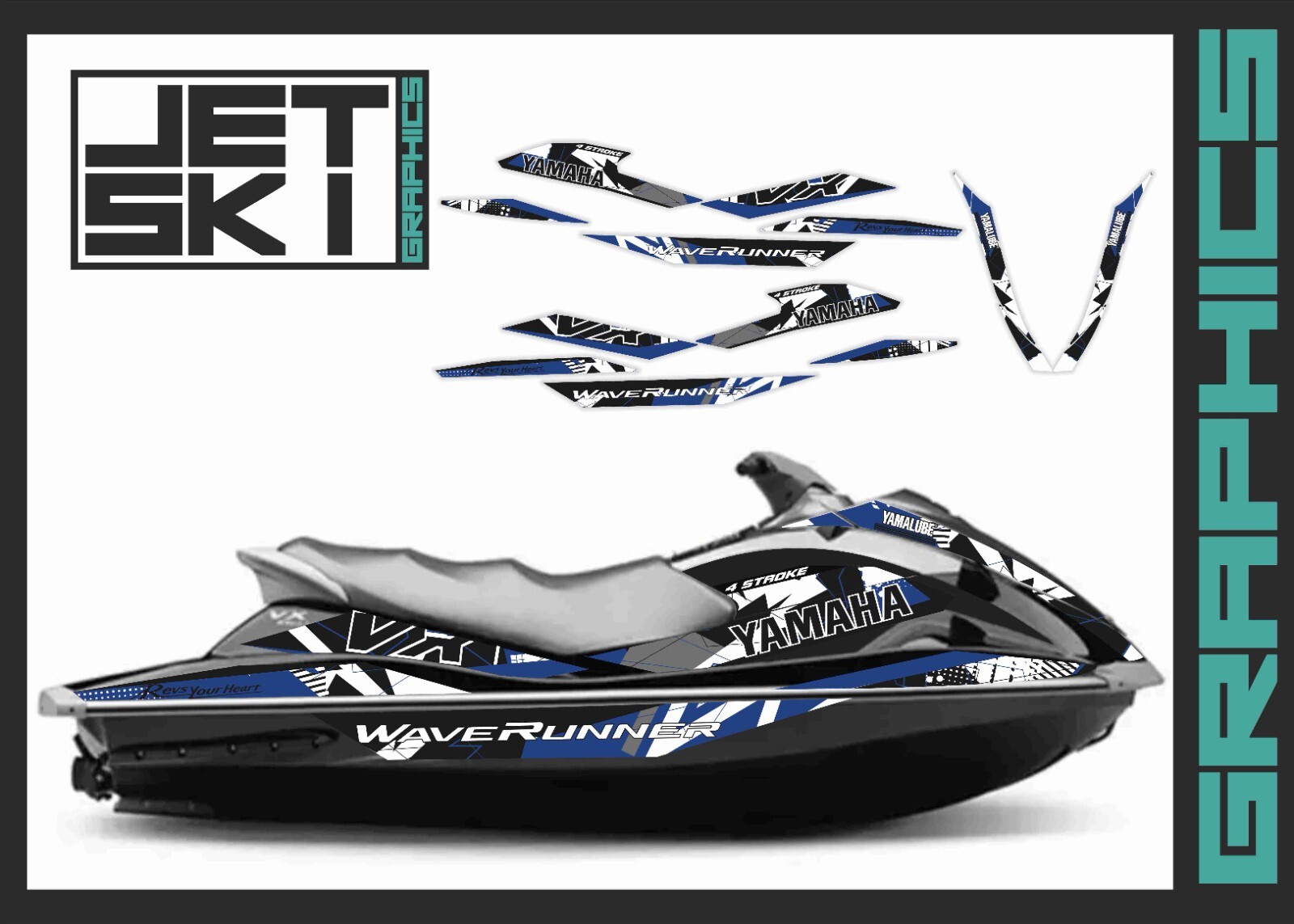 Yamaha VX 110 1100 graphics set decals kit for Deluxe Cruiser Sport ...