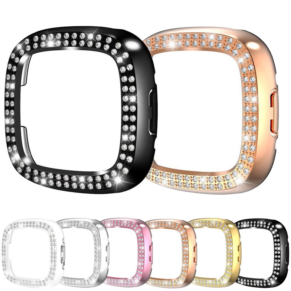 For Fitbit Versa 2 3 4 Sense Bling Diamond Stainless Steel Watch Band ...