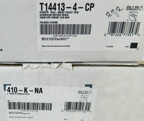 Kohler K-T14413-4-CP Purist Wall Mounted Bathroom Faucet Polished ...