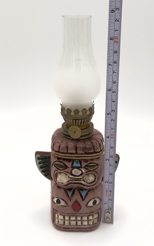 Vintage Miniature Polynesian Tiki Oil Lamp Ceramic Tiki Bar Tans and ...