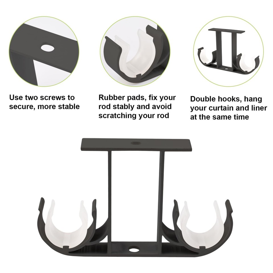 Aluminum Alloy Ceiling-Mount Brackets - Double Curtain Holders, Window ...
