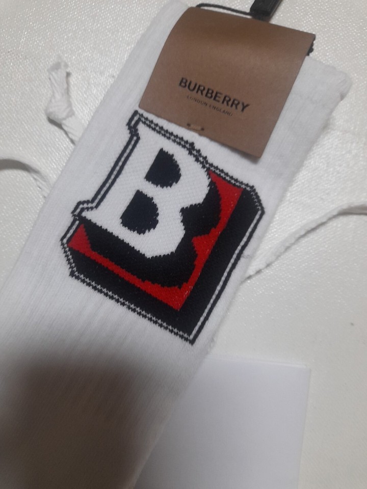 Burberry White B LOGO SOCKS | eBay