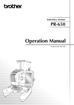 Brother PR-650 PR-650C Embroidery Machine Owners Instruction Manual ...