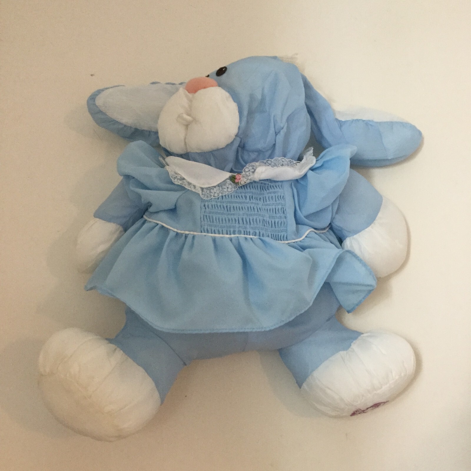 Fisher Price Puffalumps Blue Nylon Bunny Rabbit Smocked Dress Vtg 1986 ...