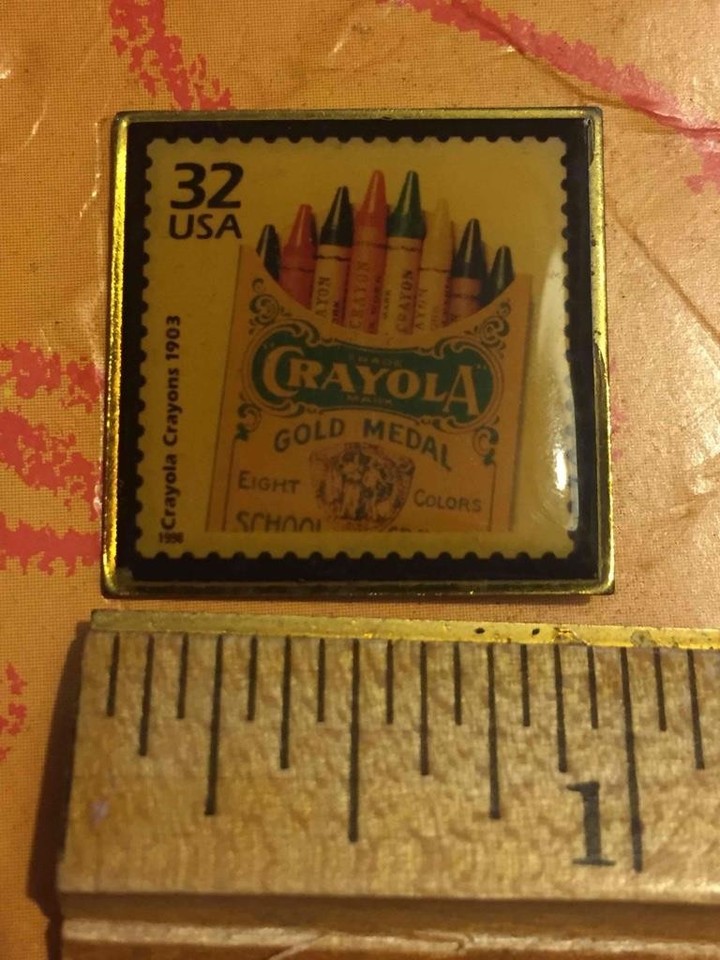 Vintage 1998 Crayola Crayons 1903 USPS Postage Stamp Lapel Pin ...