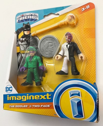 Imaginext THE RIDDLER & TWO-FACE Action Figures DC Super Friends 2-Pack ...