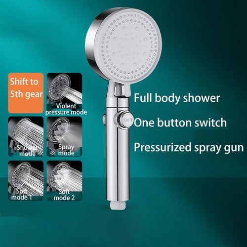 5 Modes High Pressure Handheld Shower Heads Water Saving Sprayer ...