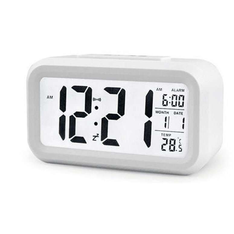 Battery Operated Desk LCD Display Digital Smart Alarm Clock Calendar ...