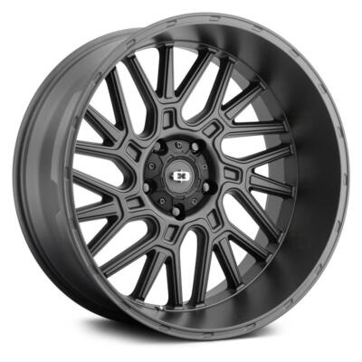 22 inch 22x12 Vision 404 BRAWL Satin Black wheels rims 8x6.5 8x165.1 ...