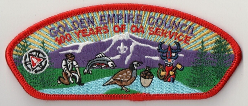 Boy Scout Golden Empire Council 2015 OA Centennial Red Border CSP | eBay