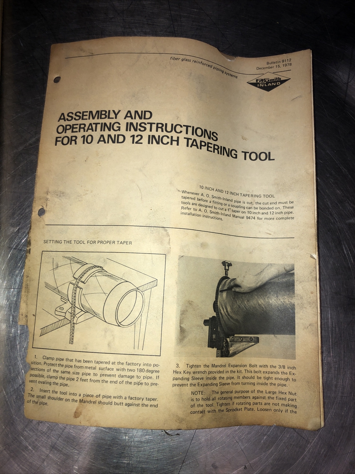 Vintage A.0. Smith Fiberglass 10 Inch Pipe Tapering Tool | eBay