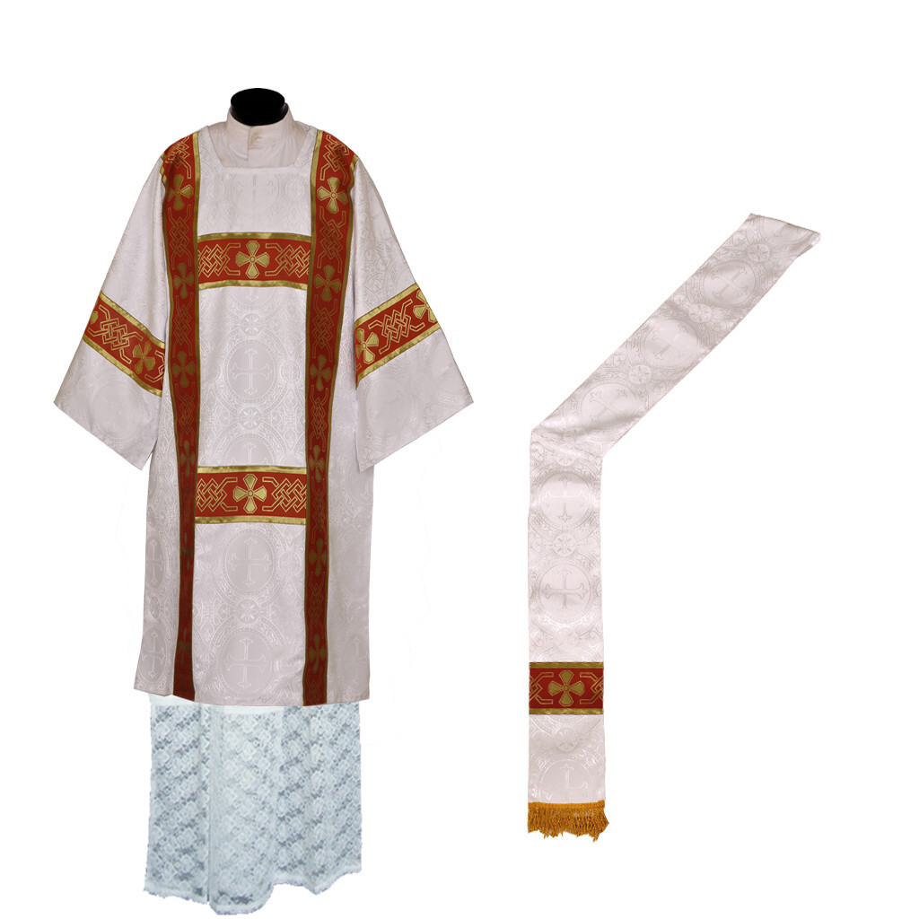 Catholic Deacon Dalmatic Black Silver American Dalmatic Vestment With