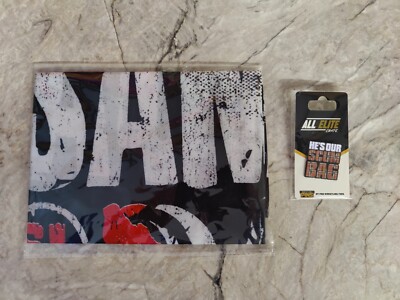 MJF All Elite Crate Lapel Pin + Somoa Joe Flag Pwt AEW He's Our Scumbag ...