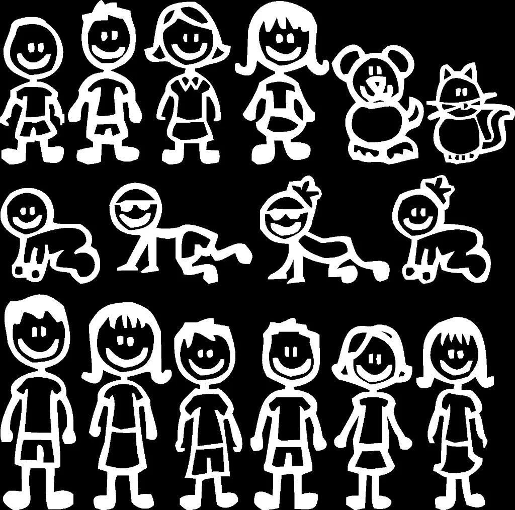 Stick Figure Group Color