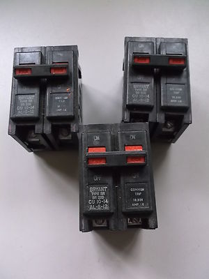 Bryant Type BR 20A 2-Pole BR220 Circuit Breakers, Lot of 3 *FREE ...