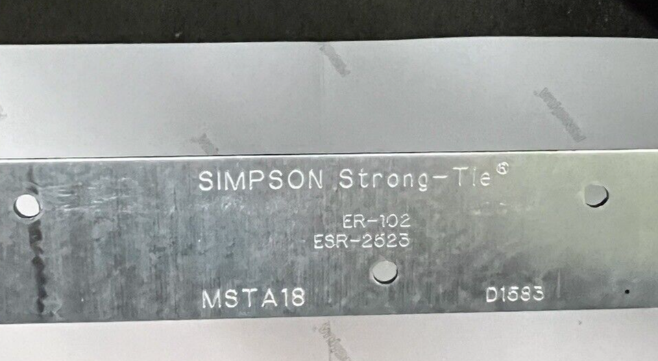 (12) Simpson Strong-Tie LSTA18 Strap Tie 1 1/4” X 18” ER-102 ESR-2523 ...