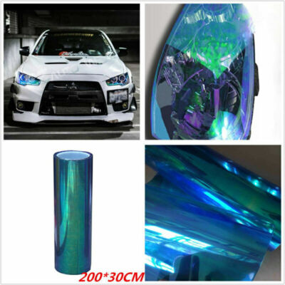 Chameleon Colorful Blue Car Headlight Fog Light Vinyl Tint Film ...