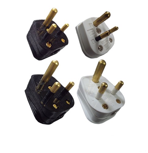 Round Pin Plug Top 2Amp 5Amp & 15Amp White or Black | eBay