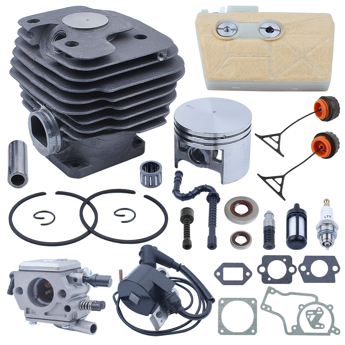 52mm Carburetor Cylinder Piston Kit For Stihl 038 MS380 Chainsaw 1119 ...
