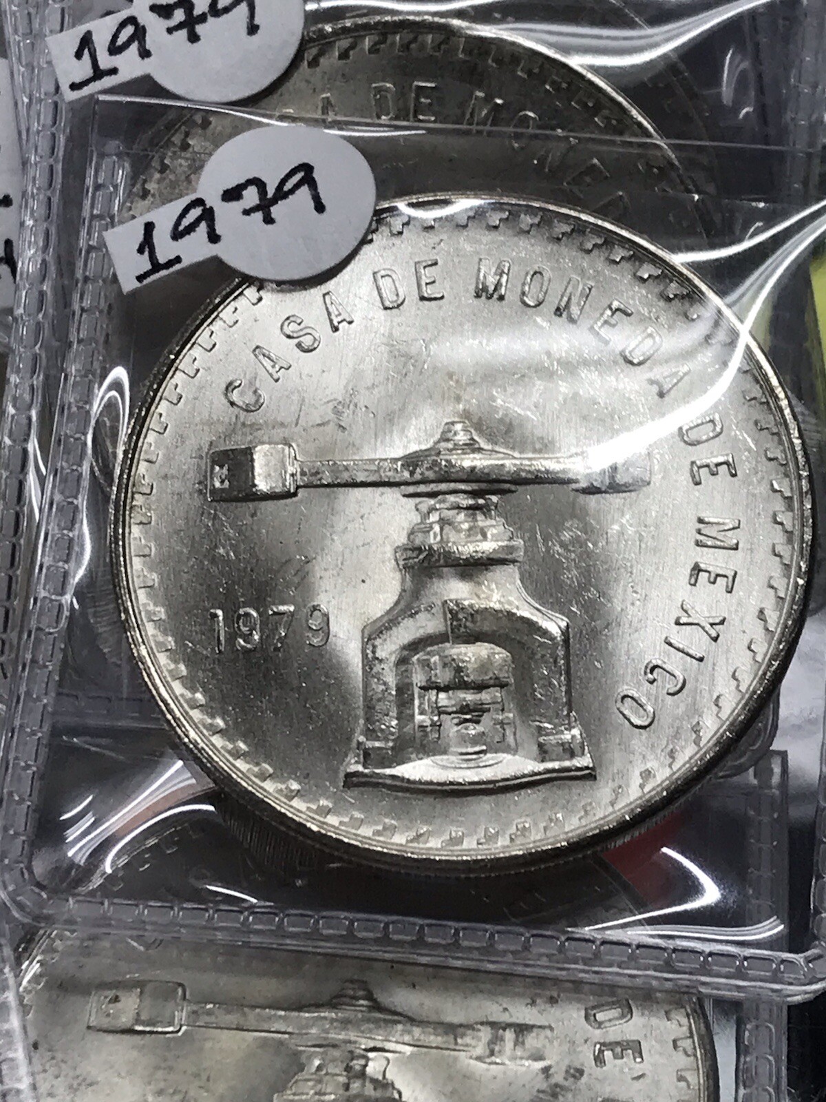 1979 mo Mexico Onza Casa De Monedas Silver Coin Press & Scale ...