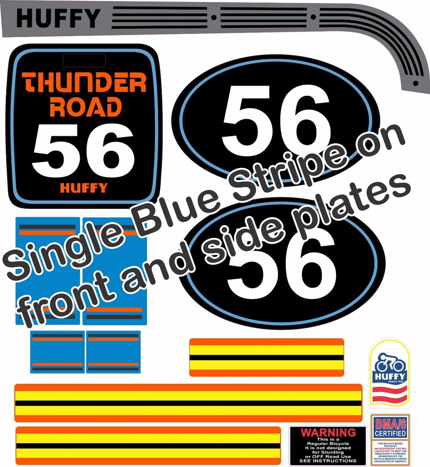 Vintage 1970s Huffy Thunder Road 56 BMX Bicycle Decals Only, AMF | eBay