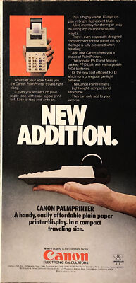 1979 Canon Palm Printer Electronic Calculator VTG 1970s PRINT AD New ...