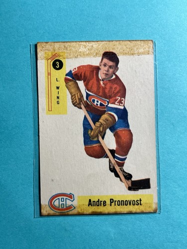 Vintage RARE 1958-59 Parkhurst - Andre Pronovost #3 ROOKIE CARD Sharp ...