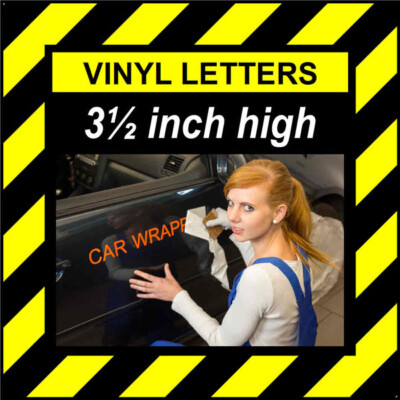 9 Characters 3.5 inch 89mm high Self-adhesive vinyl stick on letters ...
