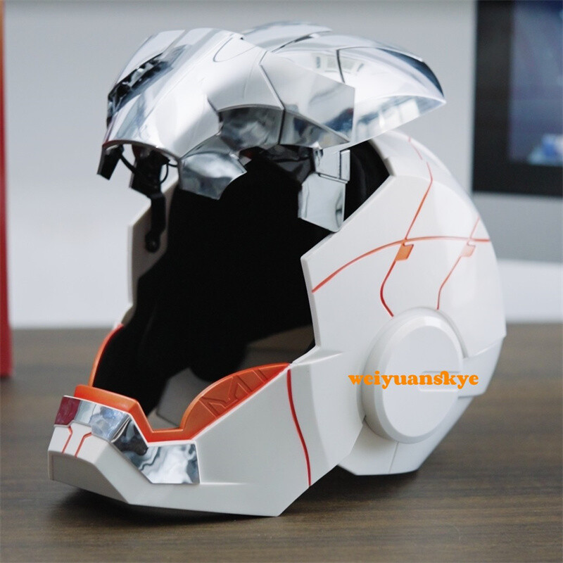 AUTOKING Iron Man MK5 Helmet silver&White Wearable Voice Control Open ...