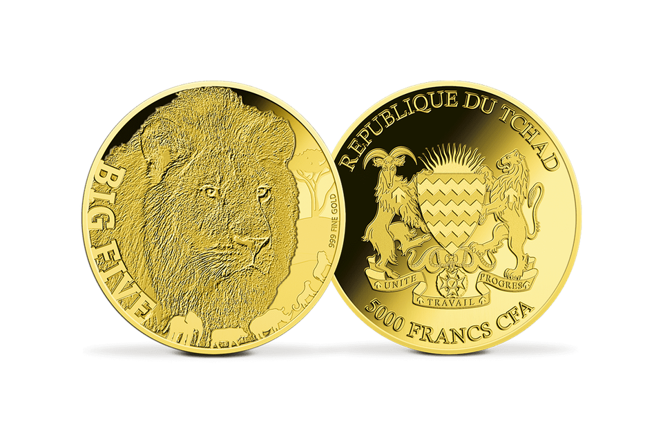 2024 Chad African Lion 999 Gold Coin 24K Panthera Leo Big Cat WWF ...