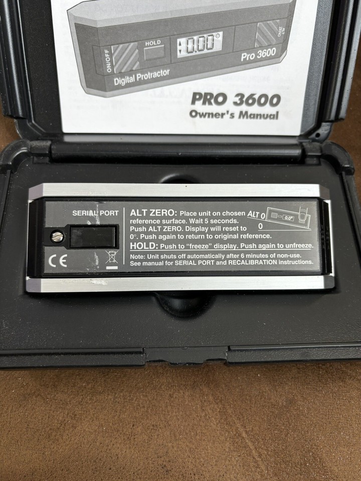 PRO 3600 DIGITAL PROTRACTOR WITH CASE & MANUEL USED | eBay