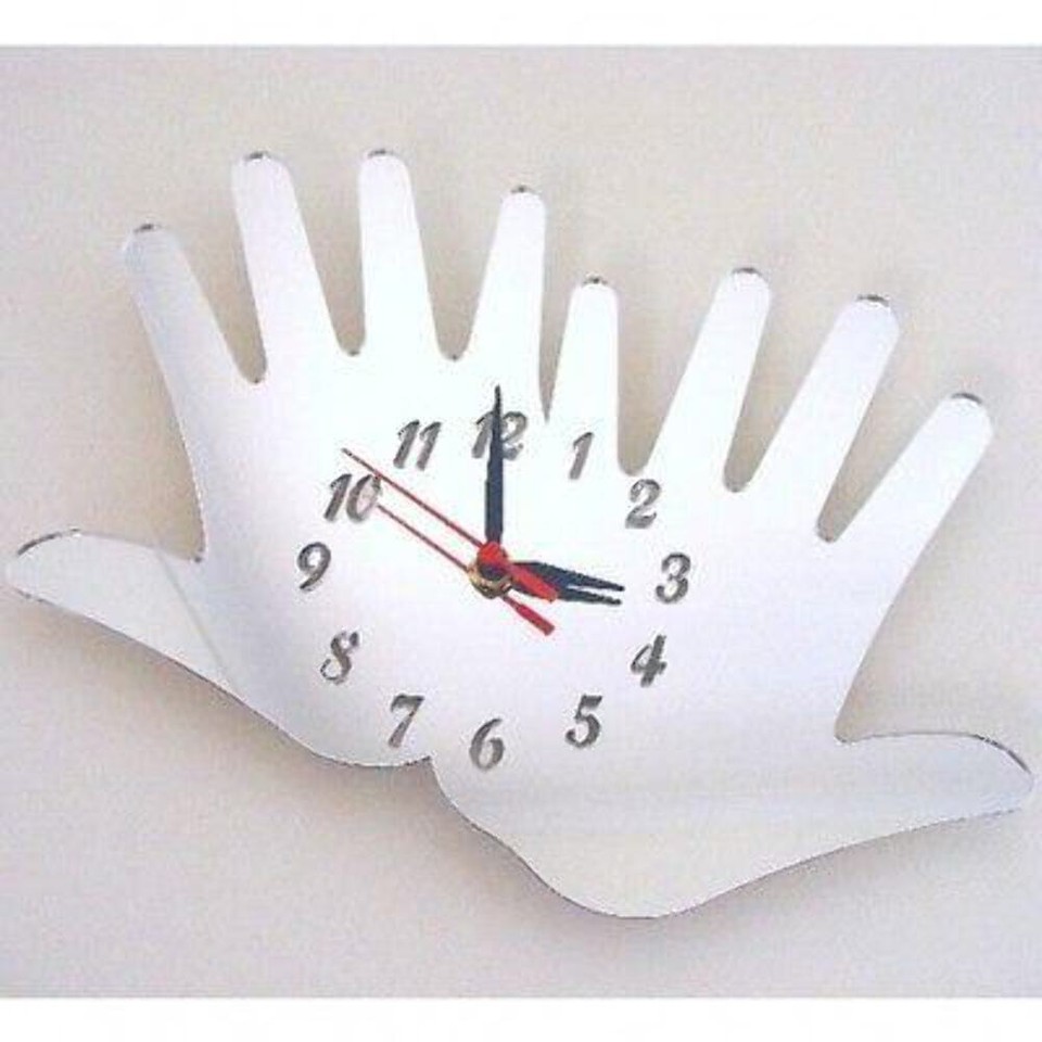 Pair of Hands Shaped Clocks - Many Colour Choices | eBay