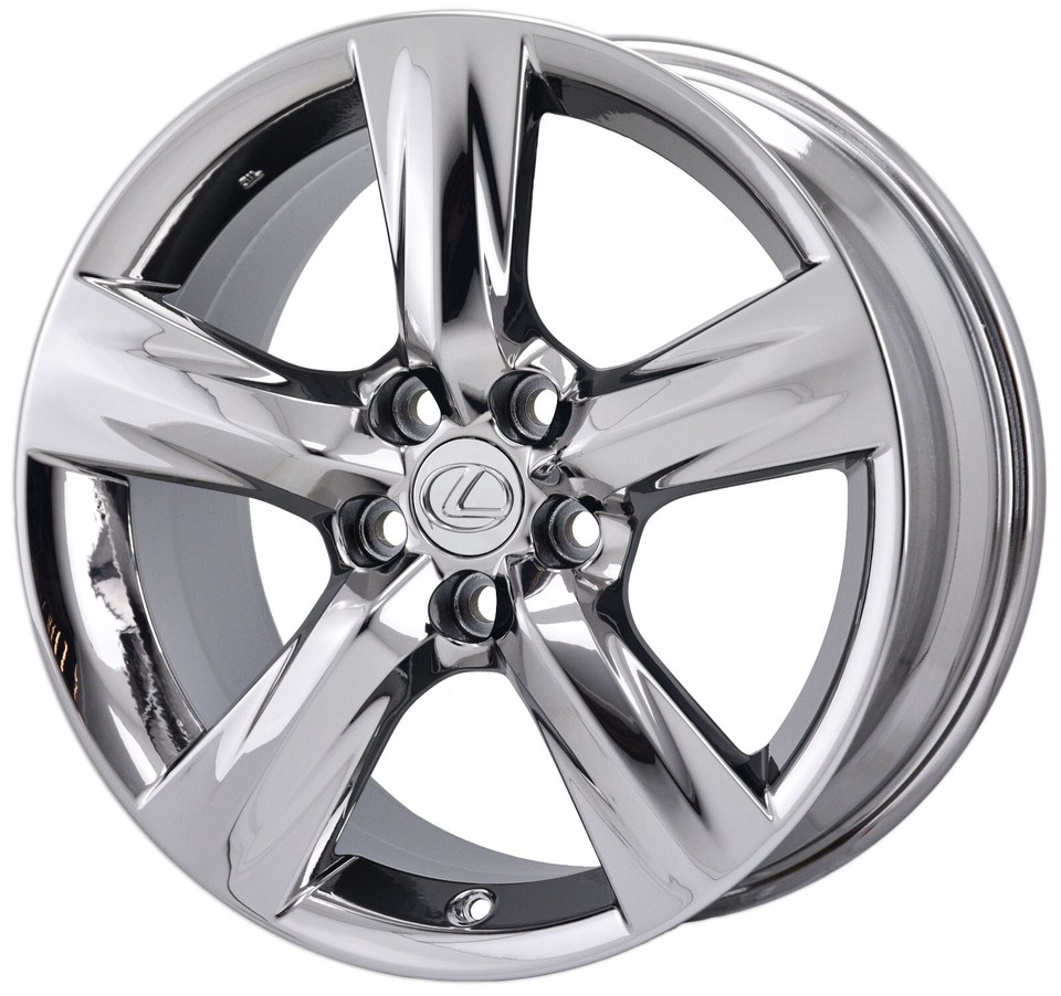 18" LEXUS IS250 IS350 BRIGHT PVD CHROME WHEELS RIMS FACTORY OEM SET ...