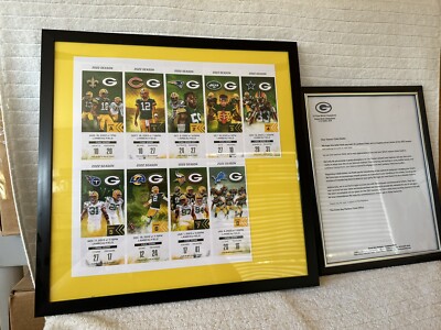 2022 Green Bay Packer FRAMED Season Ticket Commemorative Tickets ...