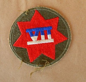 US Army Military Round Patch VII Seven Corp Green 7 pt Red Star w White ...