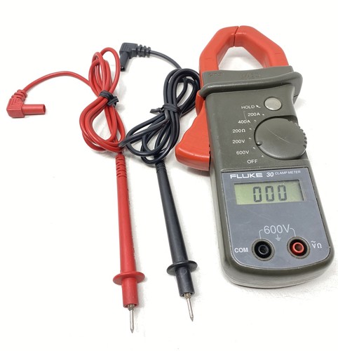 Fluke No. 30 Clamp Meter Multimeter Amp Meter Voltage Tester w/ Leads ...