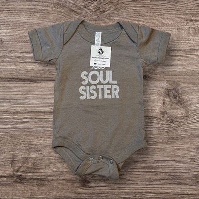 NWT Soulciety Supply "lil' Soul Sister" Baby One Piece Bella Canvas 6 ...