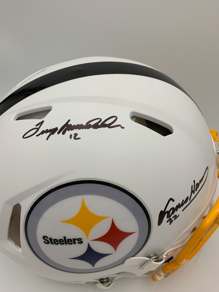 TERRY BRADSHAW-FRANCO HARRIS-FUQUA signed IMMACULATE RECEPTION Steelers ...