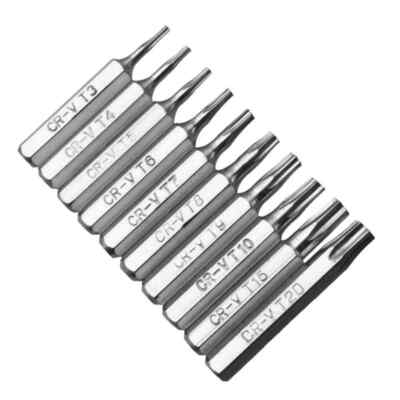 Jeu de 10 embouts torx de précision T3 T4 T5 T6 T7 T8 T9 T10 T15 T20 CV ...... | eBay.de