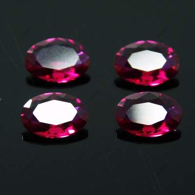 4.25 Ct NATURAL Red RUBY Oval Cut CERTIFIED Loose Gemstones Lot 7x5 mm ...