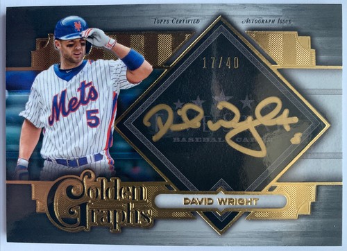 2022 TOPPS FIVE STAR DAVID WRIGHT AUTOGRAPH #’d /40 GOLDEN GRAPHS GOLD ...