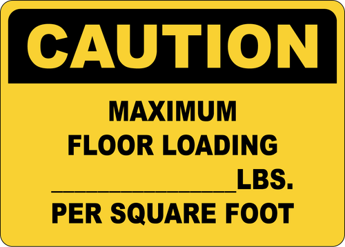 OSHA CAUTION: MAXIMUM FLOOR LOADING | Laminated Vinyl Decal Sticker ...