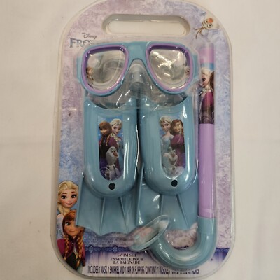 New Frozen 3 pc Swim Set 1 Mask 1 Snorkel 1 Pair Flippers-Fun in the ...